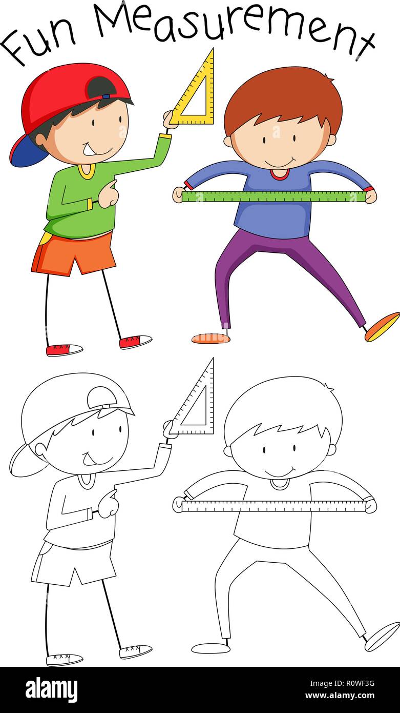 Doodle boy with math tools illustration Stock Vector Image & Art - Alamy