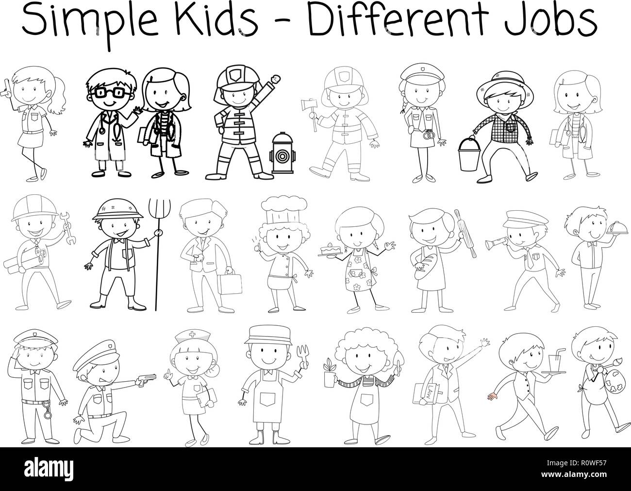 Community Helpers Clipart Black And White