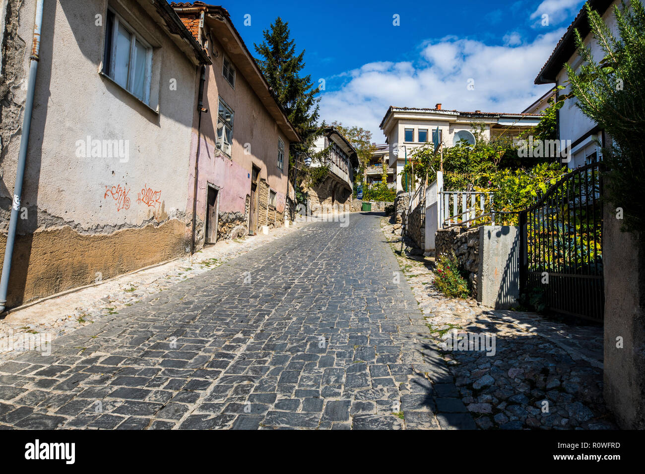Streets of Ohrid, Unesco World Heritage site, Lake Ohrid, Macedonia ...