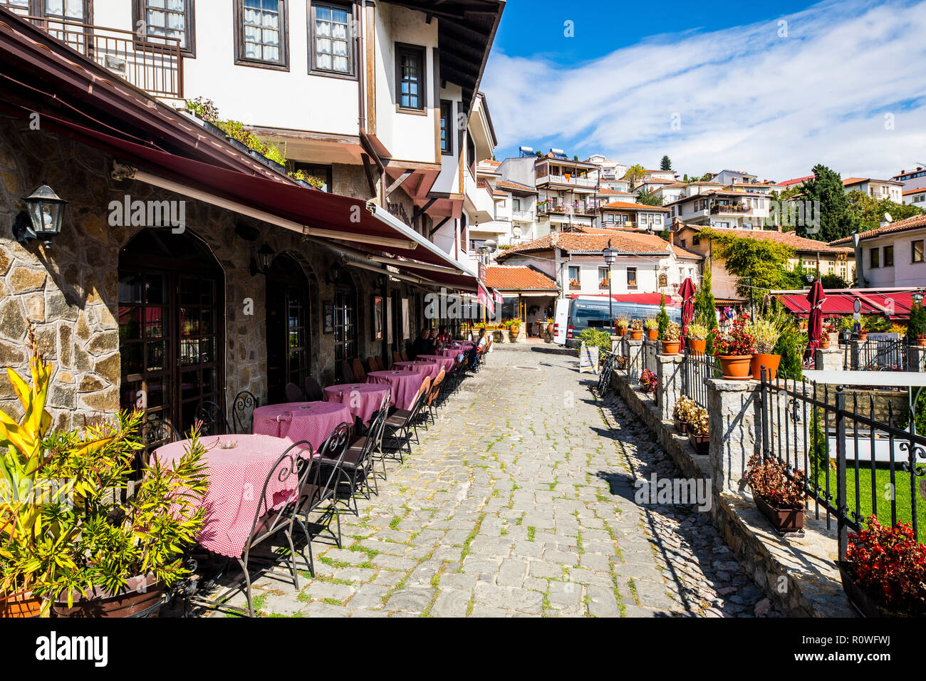 Streets of Ohrid, Unesco World Heritage site, Lake Ohrid, Macedonia ...