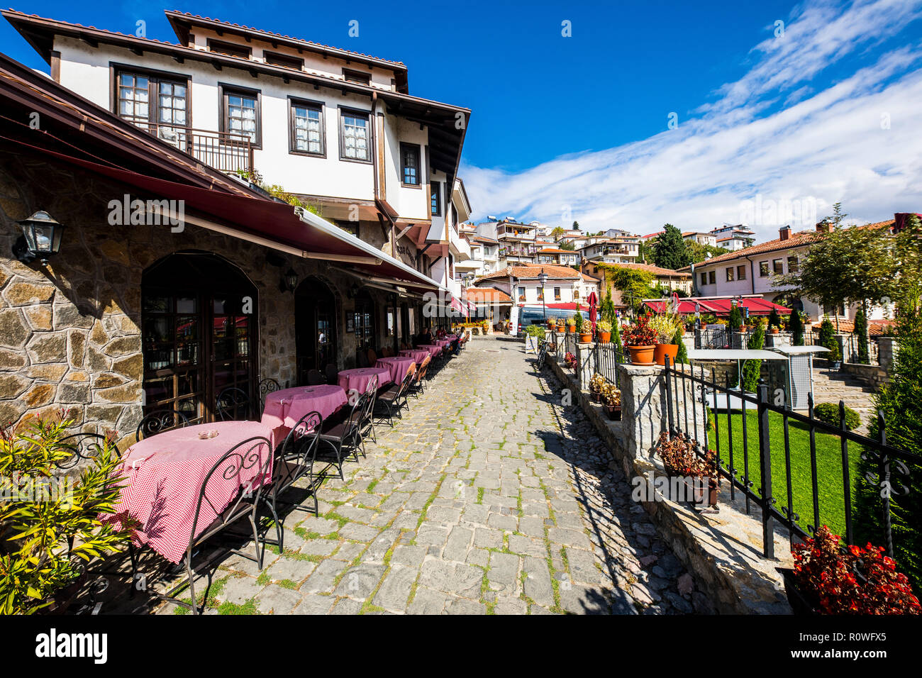 Streets of Ohrid, Unesco World Heritage site, Lake Ohrid, Macedonia ...