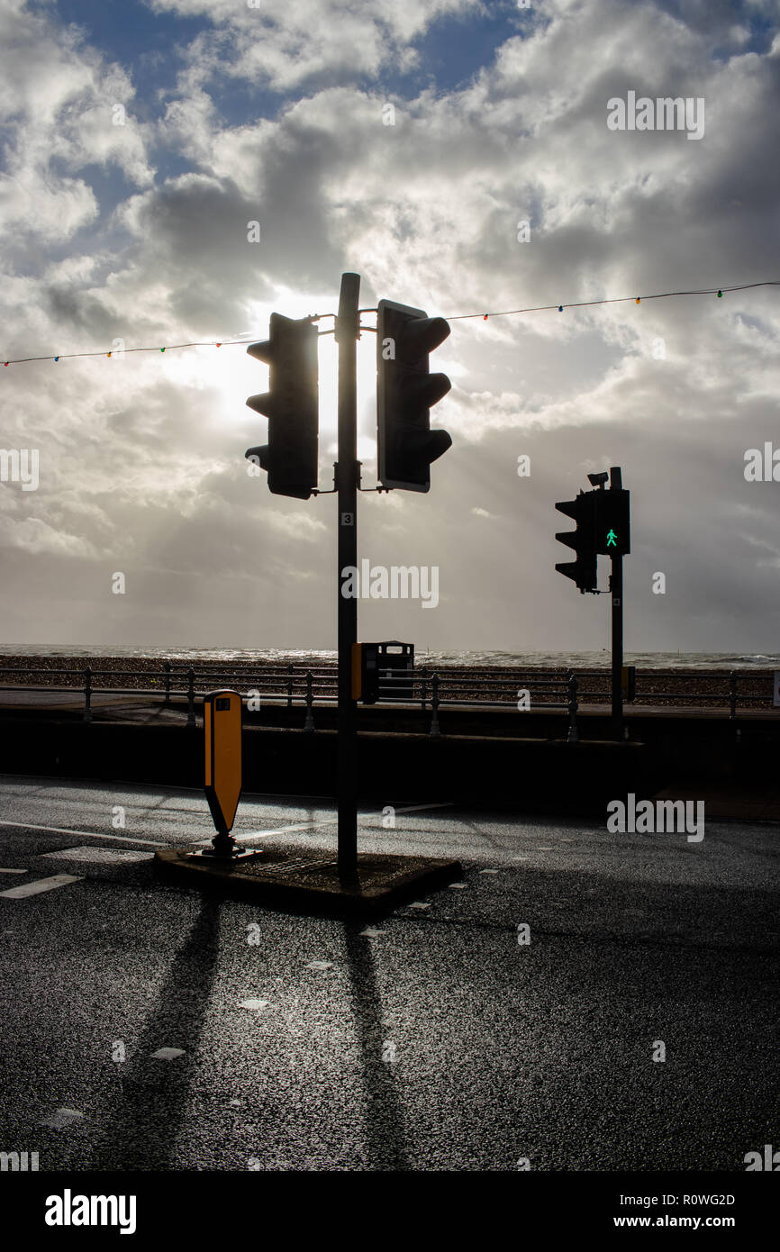 traffic lights with sun shining through Stock Photo - Alamy