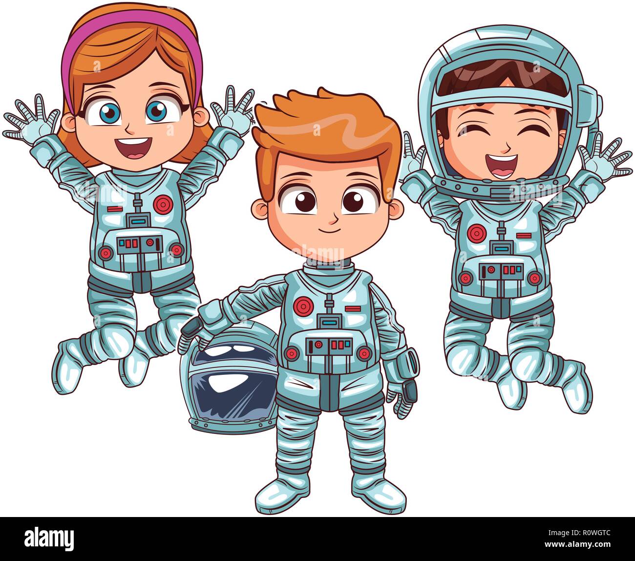 Happy astronaut kids Stock Vector Image & Art - Alamy