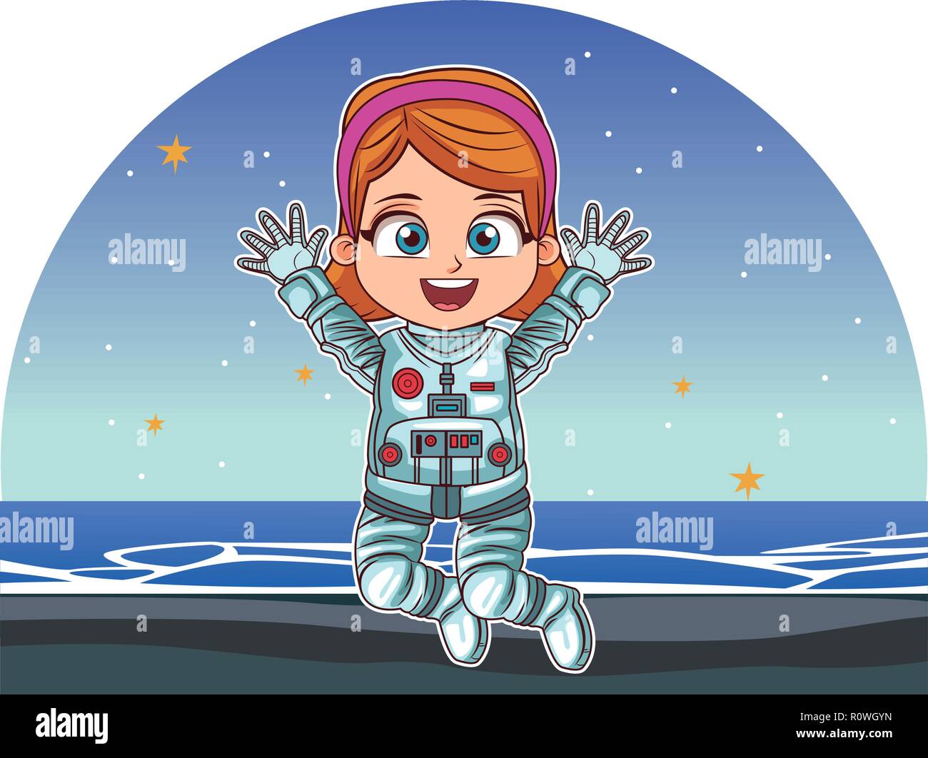 Astronaut girl cartoon Stock Vector Image & Art - Alamy