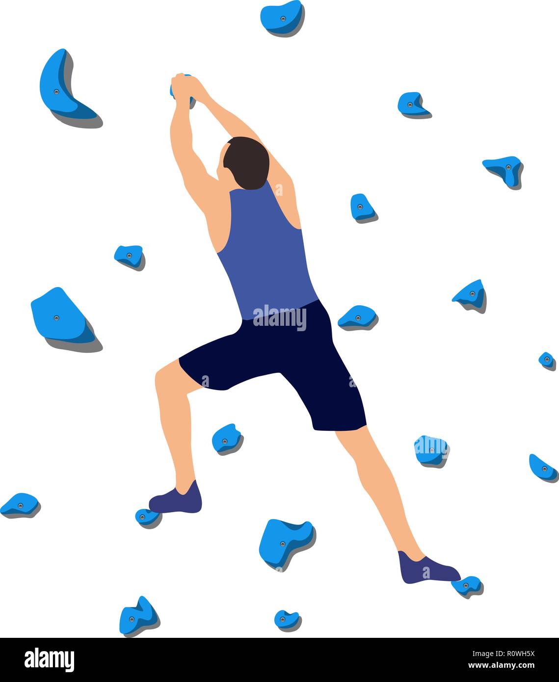 Man on climbing wall Stock Vector Image & Art - Alamy
