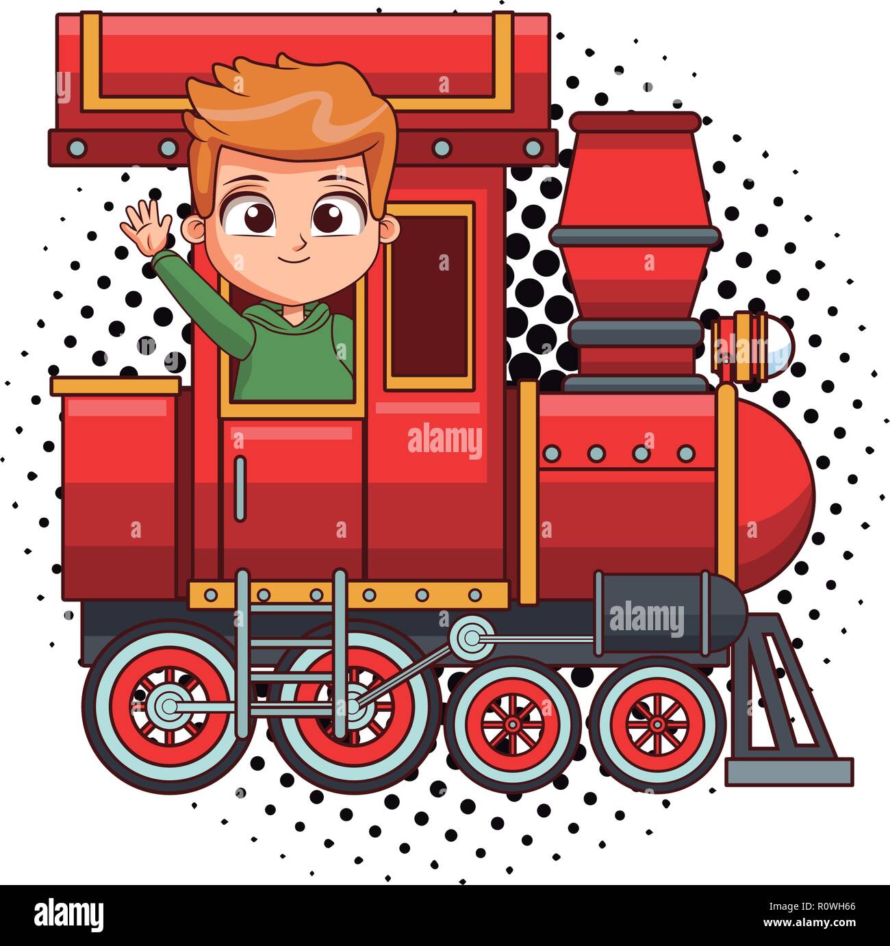 Kid riding train cartoon Stock Vector Image & Art - Alamy