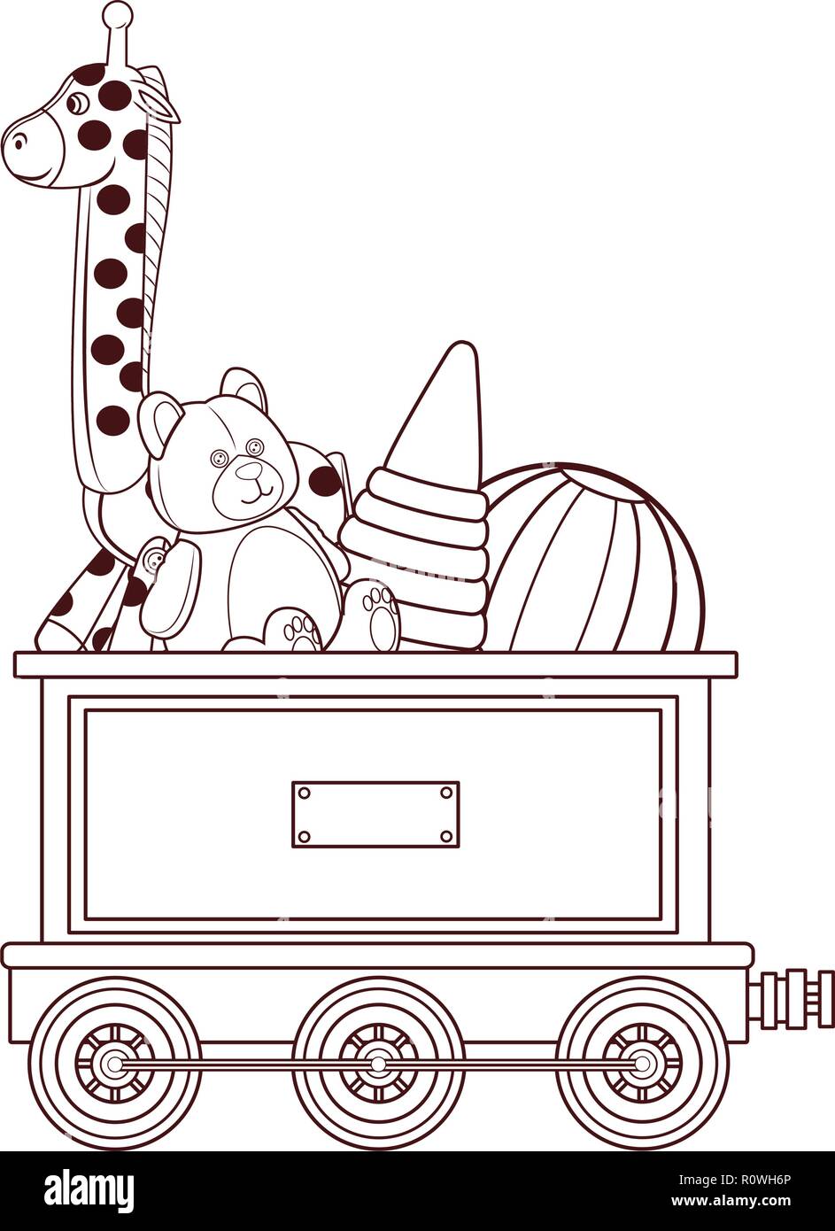Circus Train Coloring Page