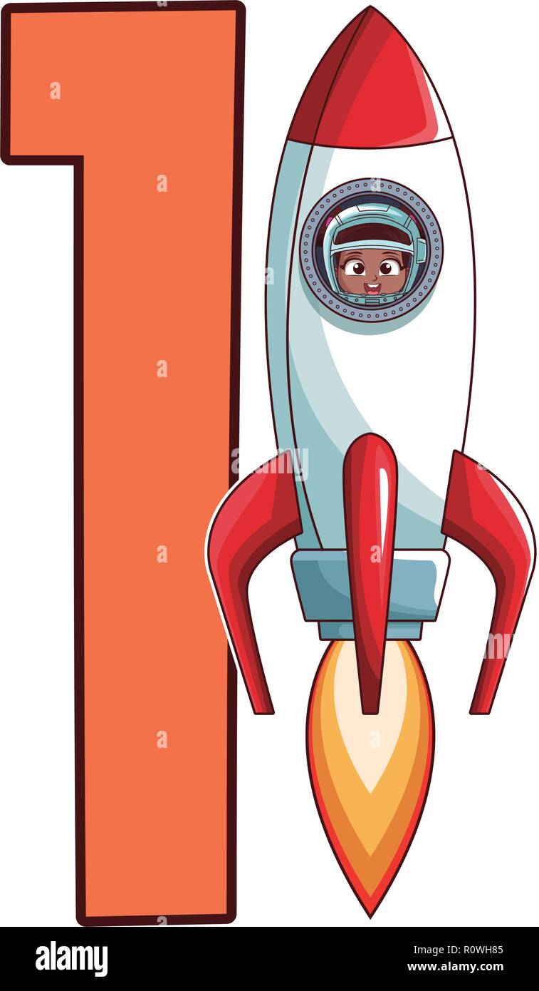 girl rocket number one Stock Vector Image & Art - Alamy
