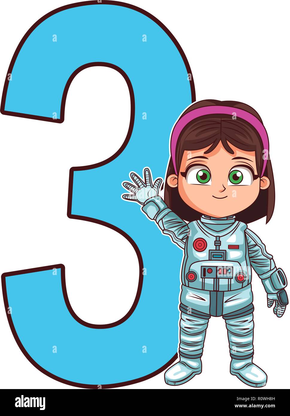 Cartoon astronaut girl smiling Stock Vector Images - Alamy