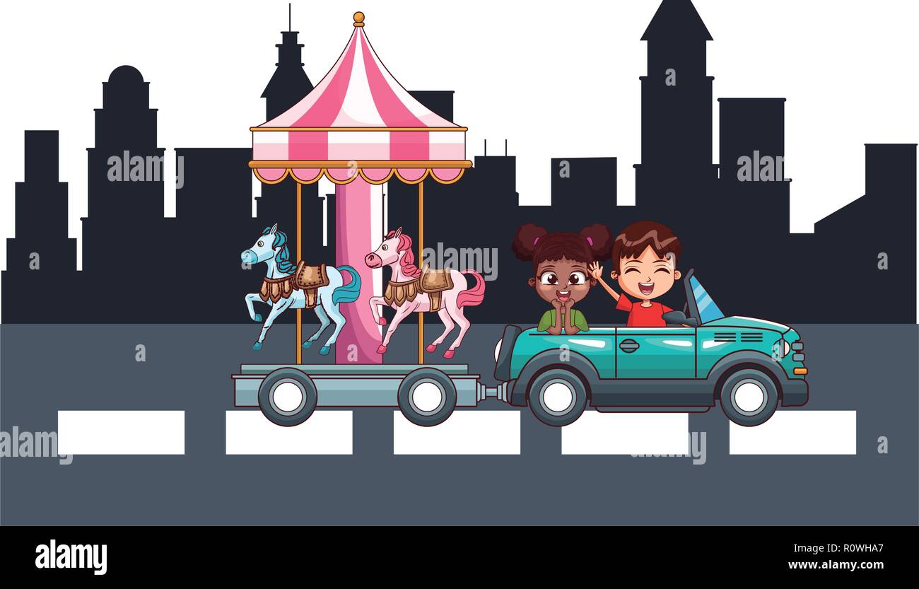 smiling kids driving car Stock Vector Image & Art - Alamy