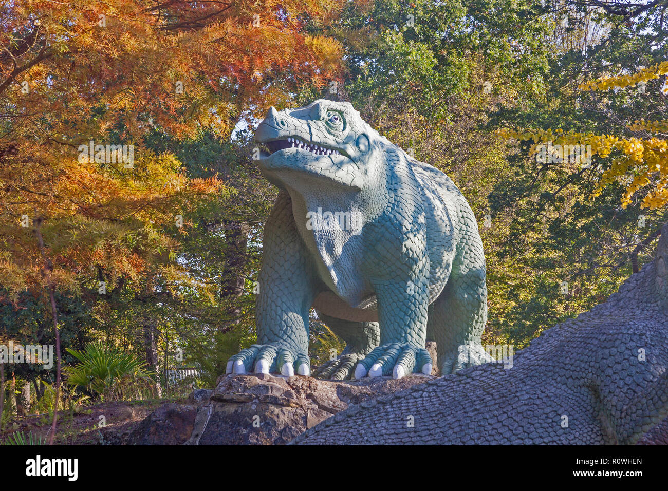 A life-size model of a Megalosaurus in The Dinosaur Court at Crystal ...