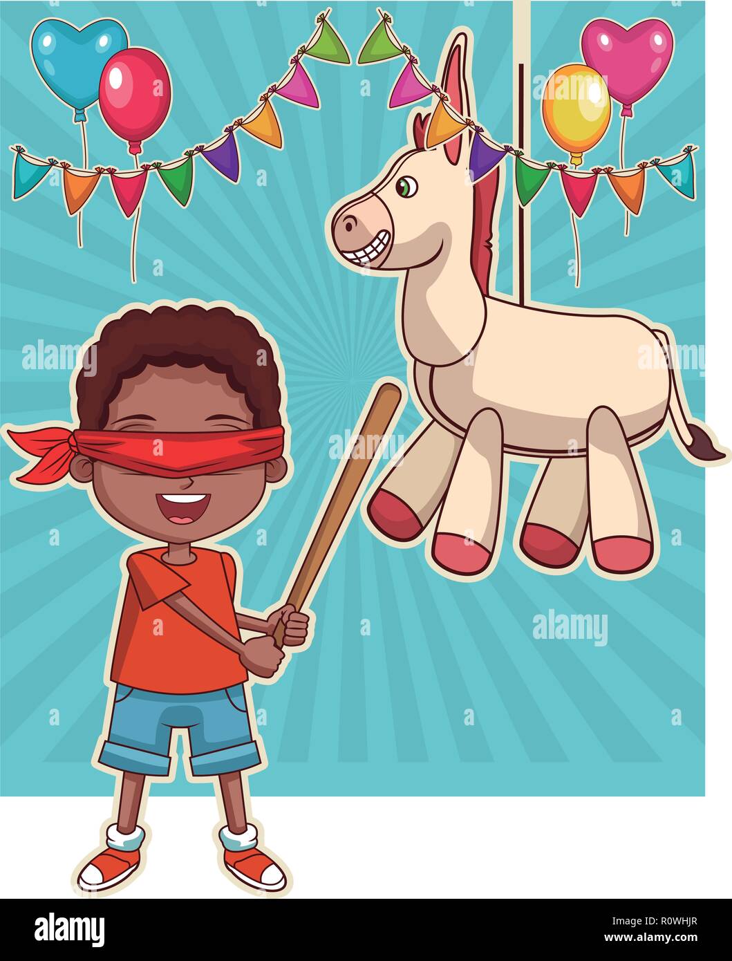 Happy birthday pinata decoration Stock Vector Images - Alamy