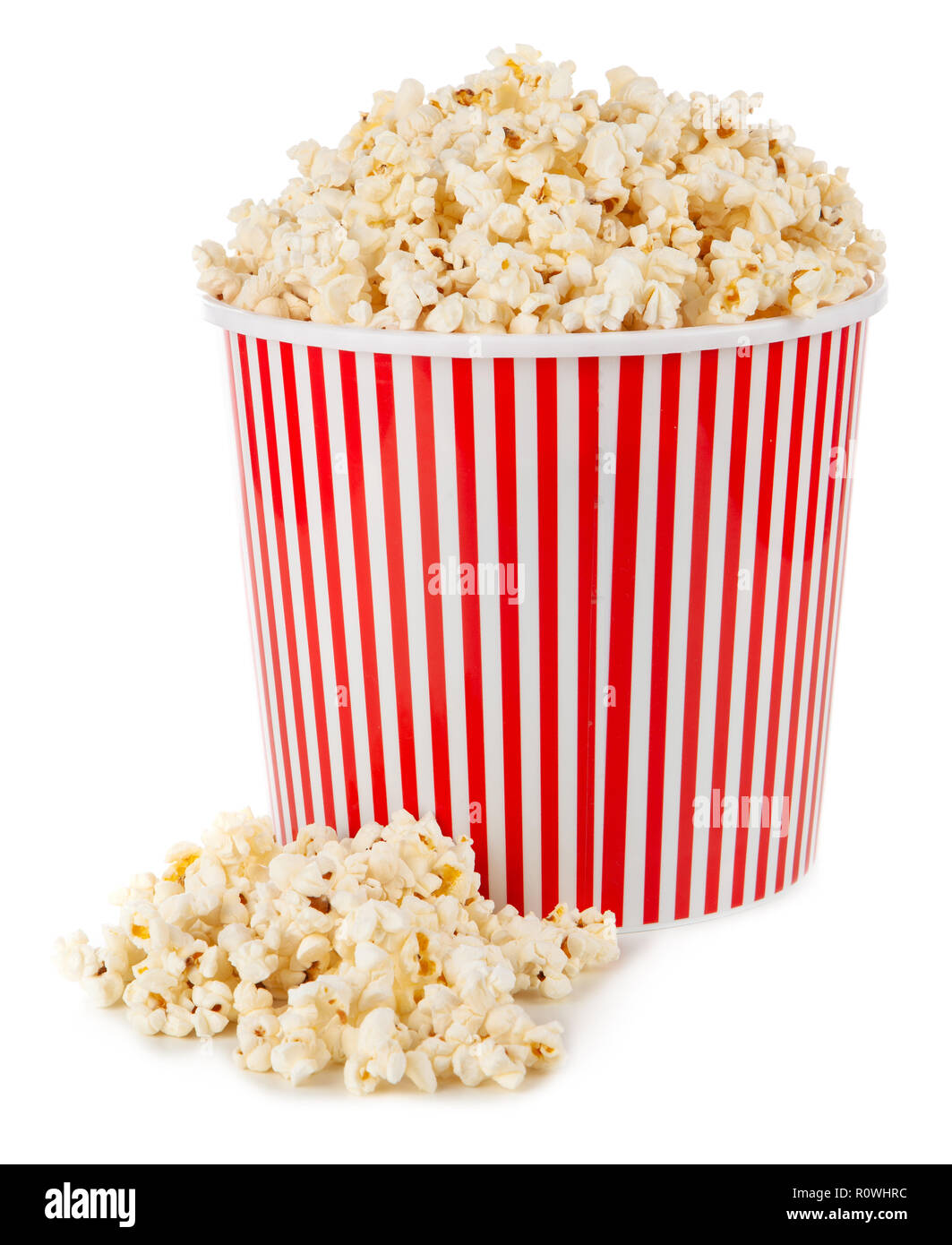 Full popcorn bucket on a dark background Stock Photo - Alamy