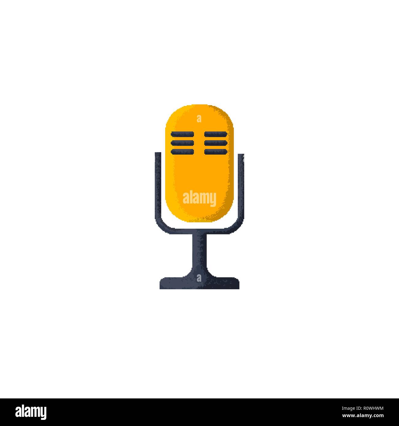 Retro mic with grain texture effect. Vintage mike icon Stock Vector ...