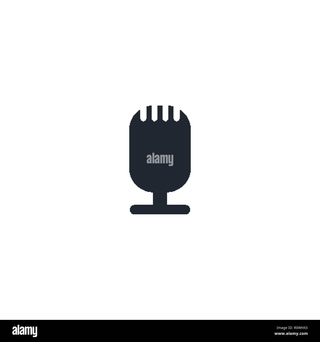 Studio mike simple black icon. Microphone silhouette Stock Vector Image ...