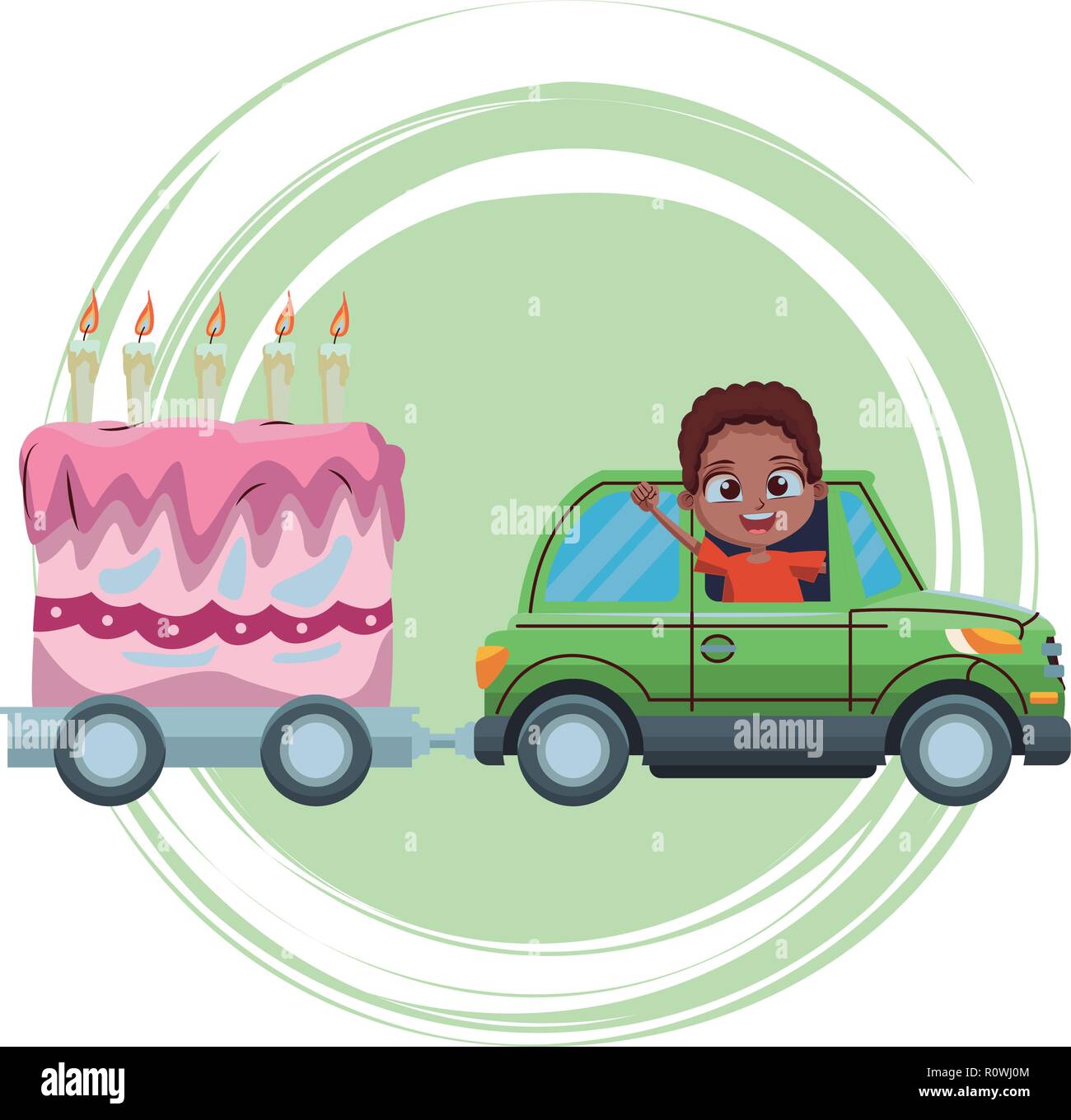 smiling boy driving car cartoon Stock Vector Image & Art - Alamy