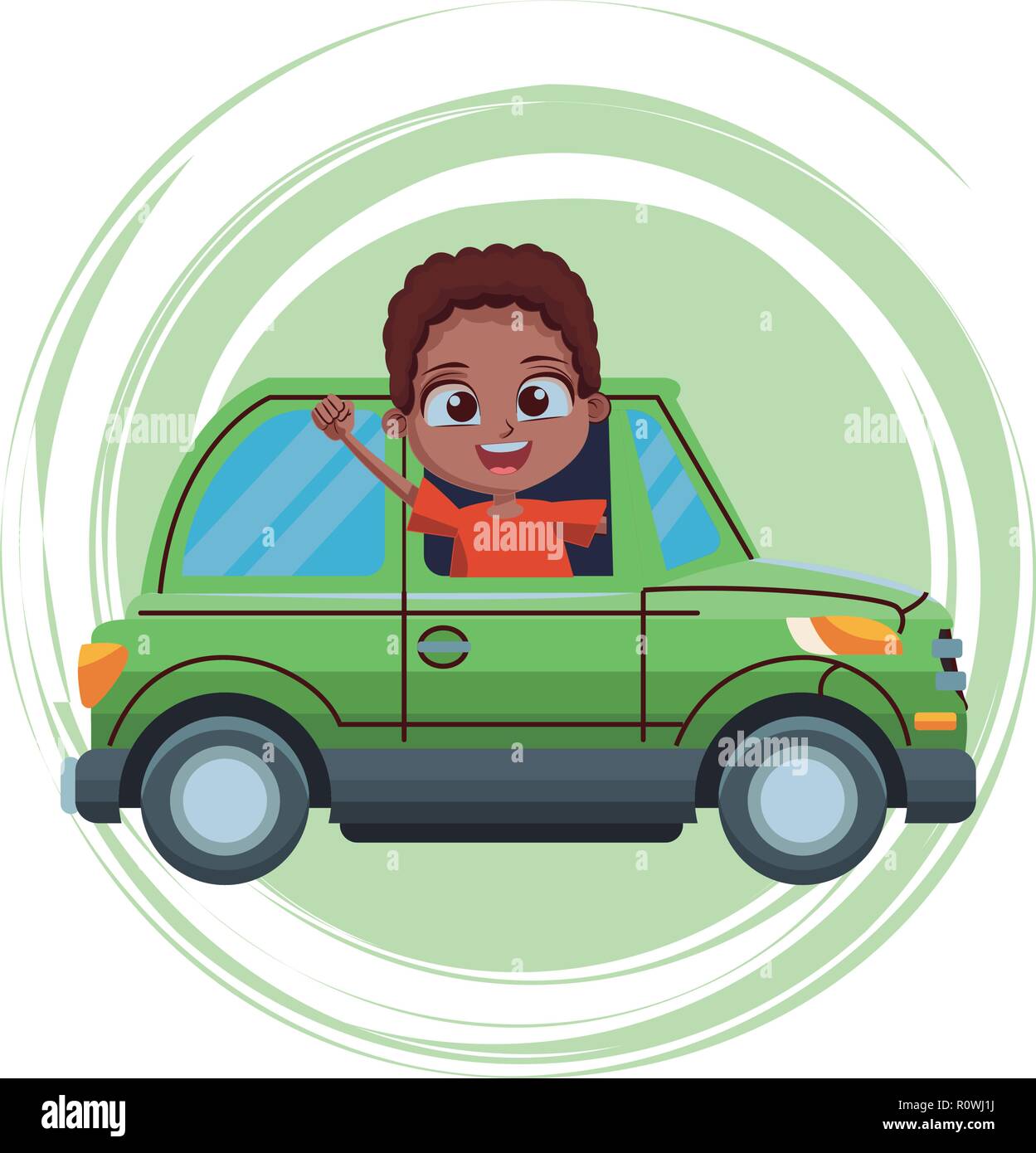 boy drivingcar cartoon Stock Vector Image & Art - Alamy
