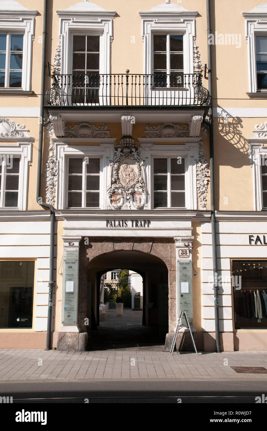 Villa Palais Trapp, Maria-Theresien-Strasse in Innsbruck, Austria Stock ...