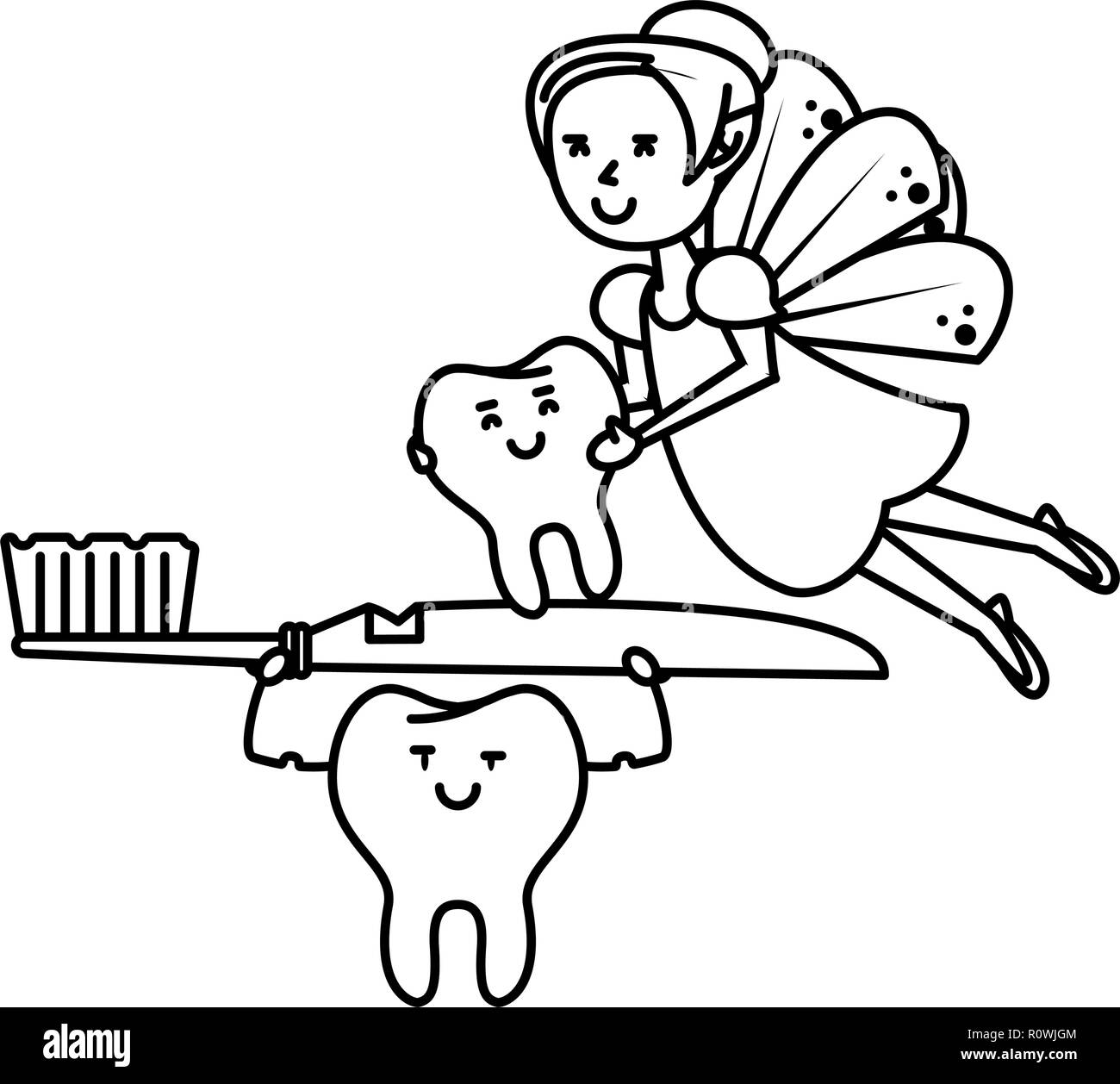 Tooth Fairy Clipart Black And White