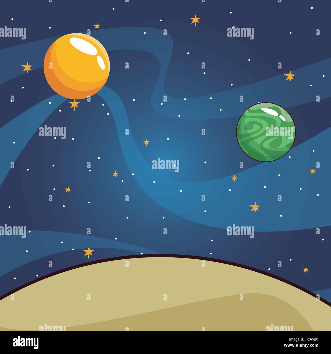 Universe scenery cartoon Stock Vector Image & Art - Alamy