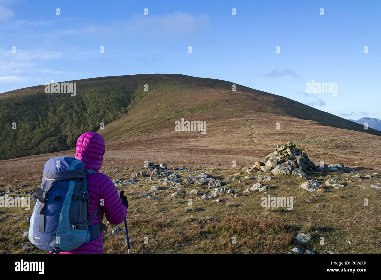 Walker Wrapped up Against the Cold Heading Towards Great Dodd from ...