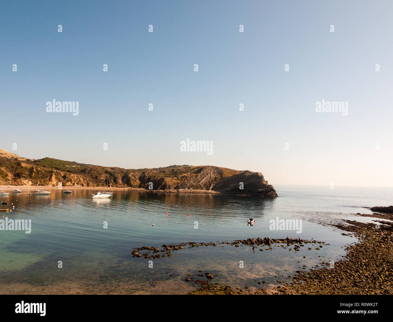 lulworth cove dorset view nature landscape summer day bay beautiful ...