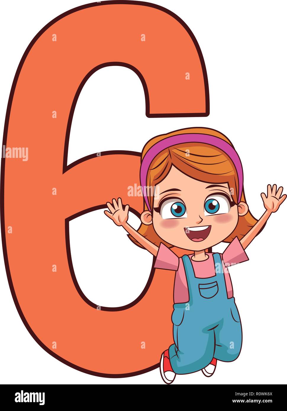 happy girl jumping number Stock Vector Image & Art - Alamy