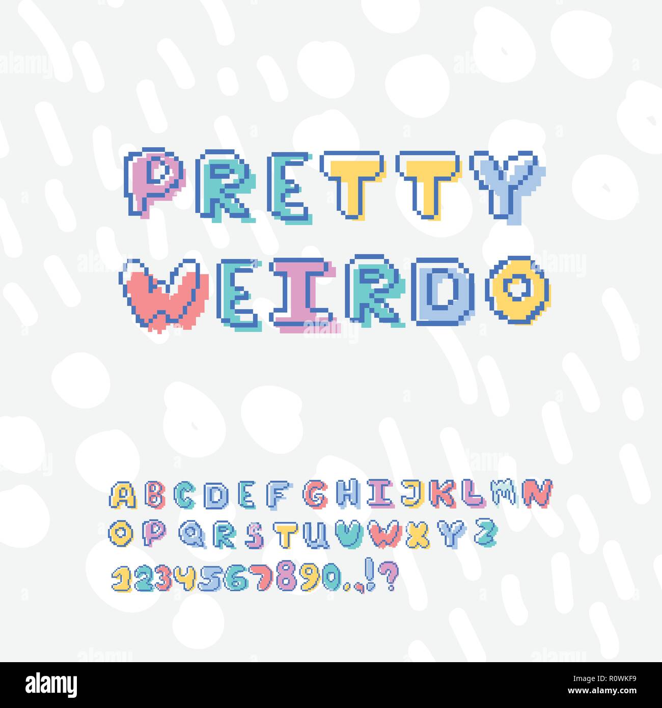 Vector 8bit pixel alphabet with offset effect Stock Vector Image & Art ...