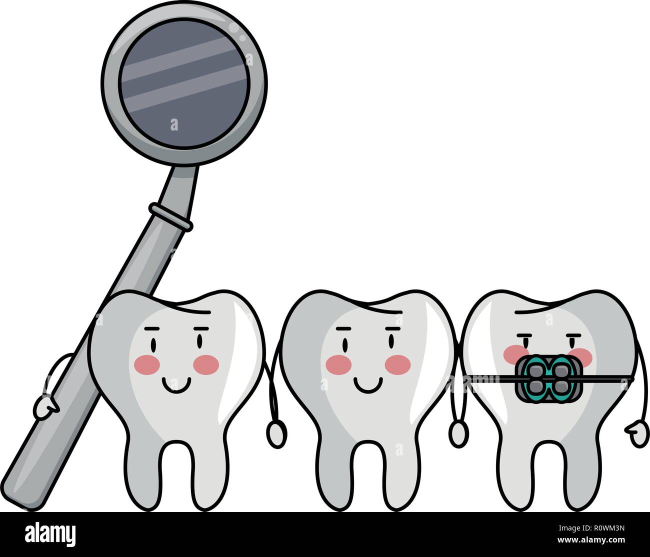 Three teeth with dental tools Stock Vector Image & Art - Alamy