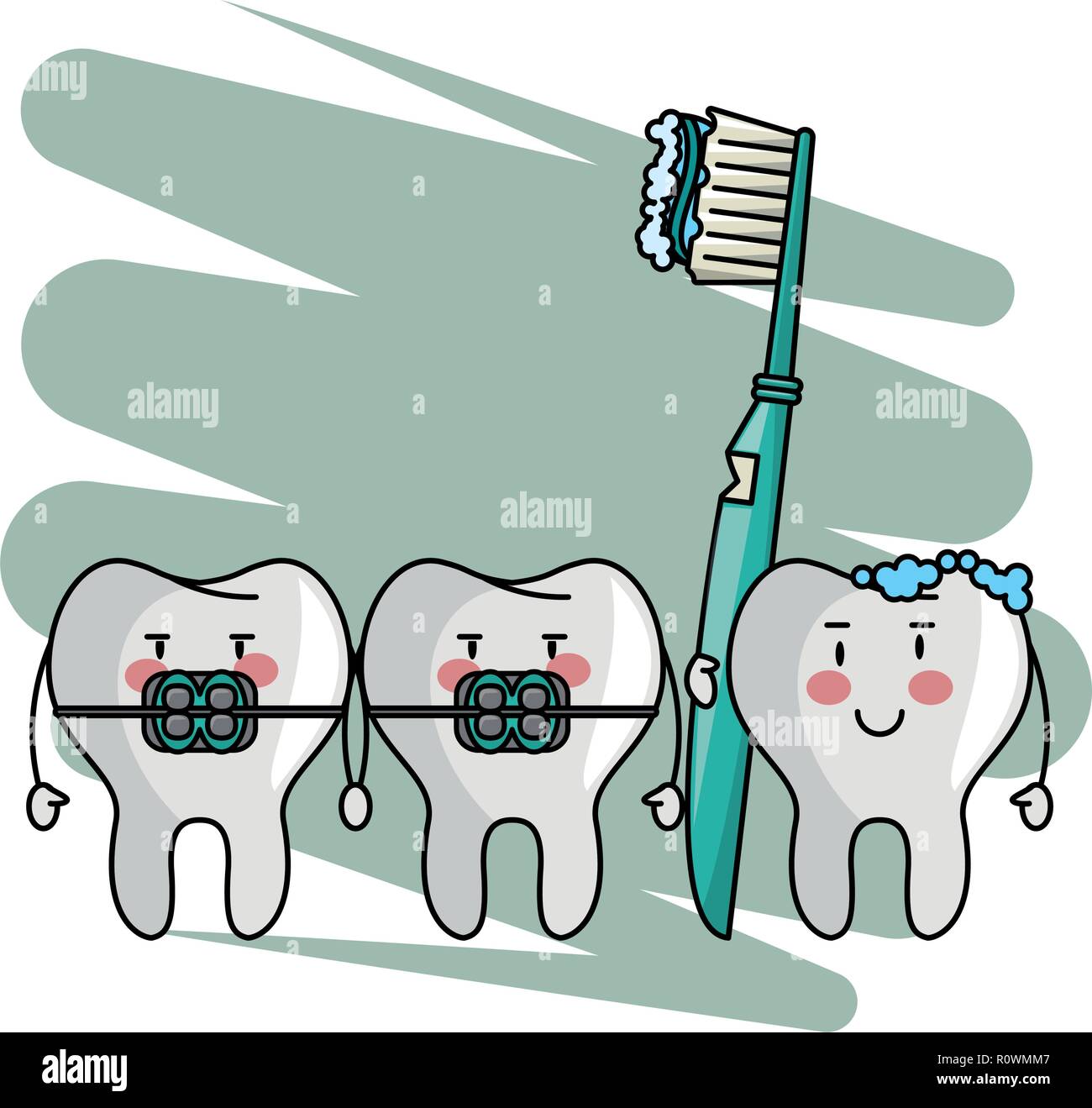 cartoon dental care teeth Stock Vector Image & Art - Alamy