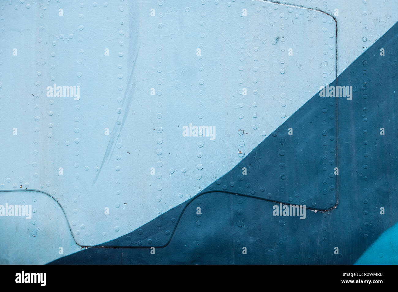 Close up vintage military aircraft metal texture. Aluminum metal ...