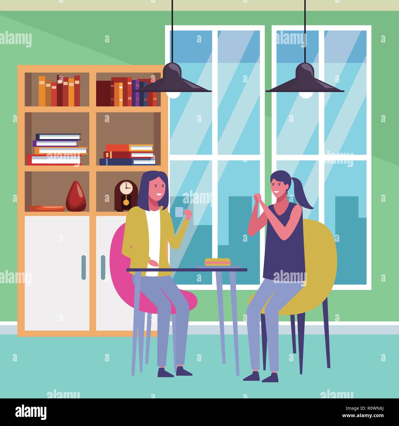 Casual meeting smiling diverse Stock Vector Images - Alamy