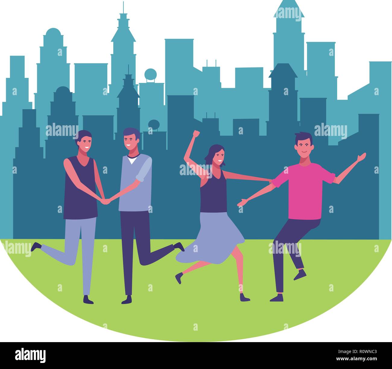 People having fun at city Stock Vector Image & Art - Alamy