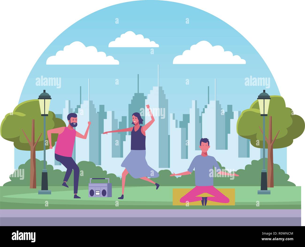 People having fun at city Stock Vector Image & Art - Alamy