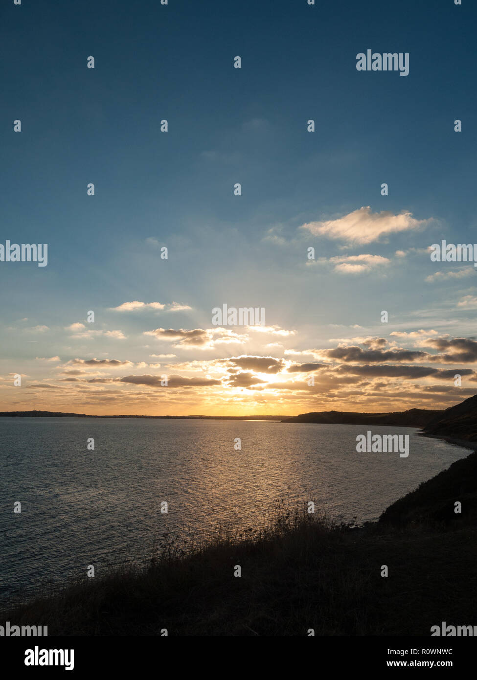 beautiful sunset weymouth dorset clouds ocean water sea light landscape ...