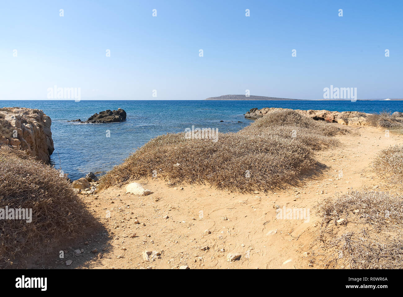 Aliki beach - Aegean sea - Paros Cyclades island - Greece Stock Photo ...
