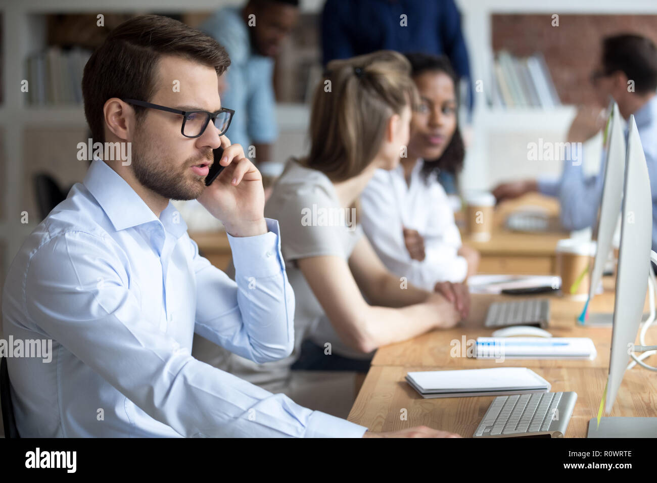 Serious shared hi-res stock photography and images - Alamy