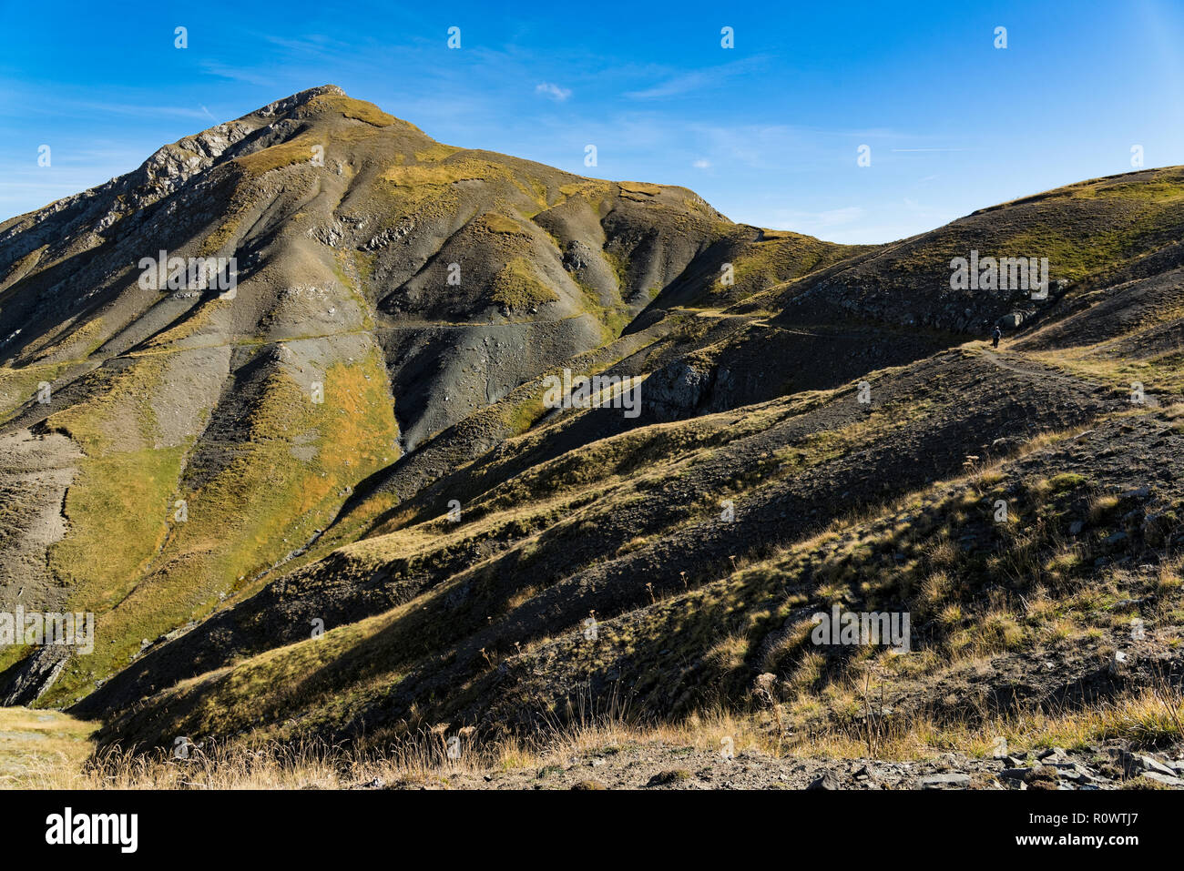 Mountain landscape with trail on Mt Grammos in northern Greece Stock ...