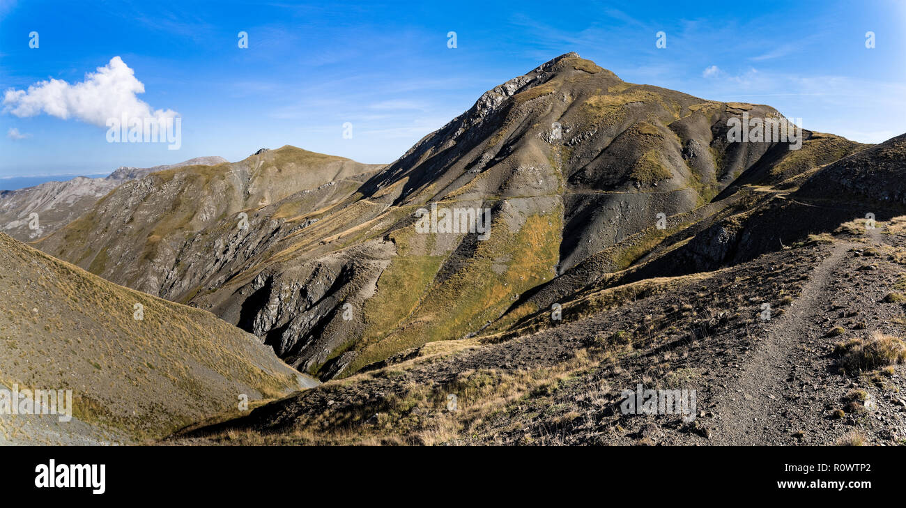 Mountain landscape with trail on Mt Grammos in northern Greece Stock ...