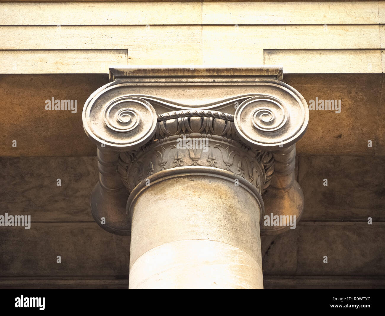 ionic capital (aka chapiter) of a column Stock Photo - Alamy