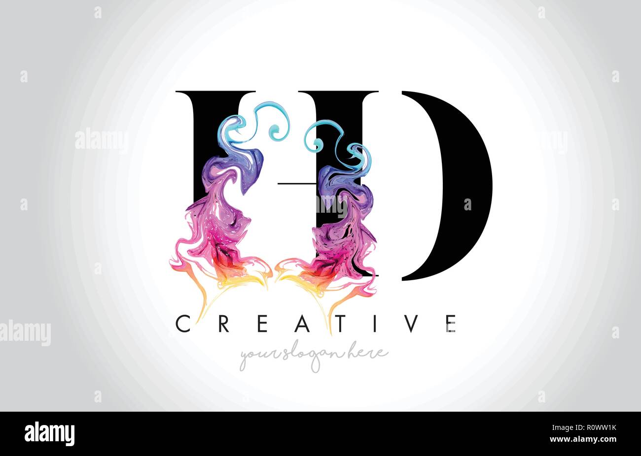 HD Vibrant Creative Leter Logo Design with Colorful Smoke Ink Flowing ...