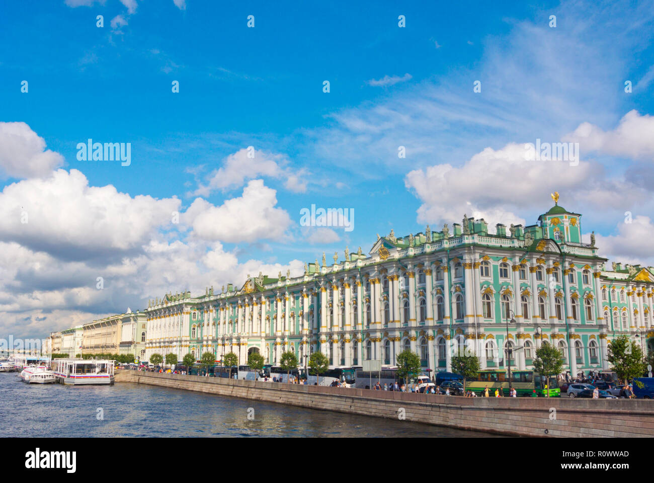 Palace Embankment, with Winter Palace, Saint Petersburg, Russia Stock ...