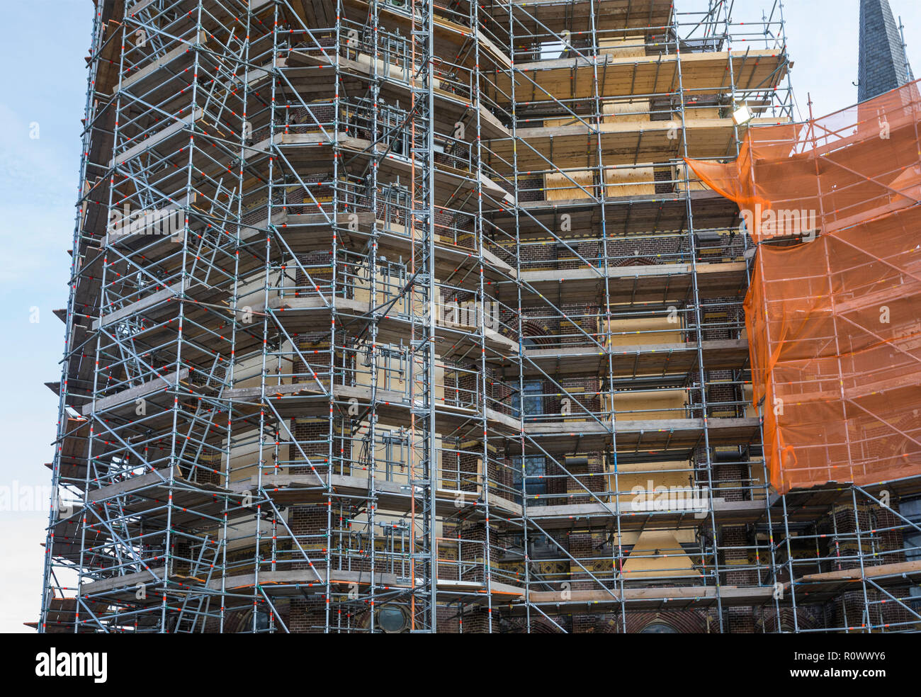 Entire church building "Heilig Hart Kerk" in Eindhoven surrounded by ...