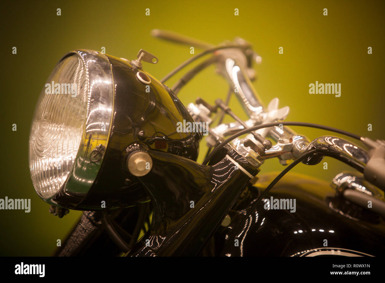 Color image of a vintage motorcycle headlight Stock Photo - Alamy
