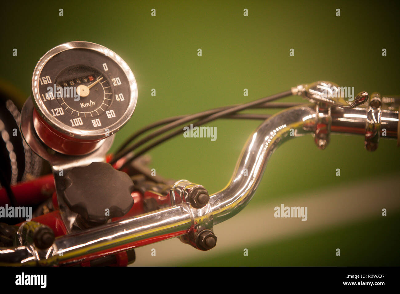 Close up shot with the speedometer of a vintage motorcycle Stock Photo ...
