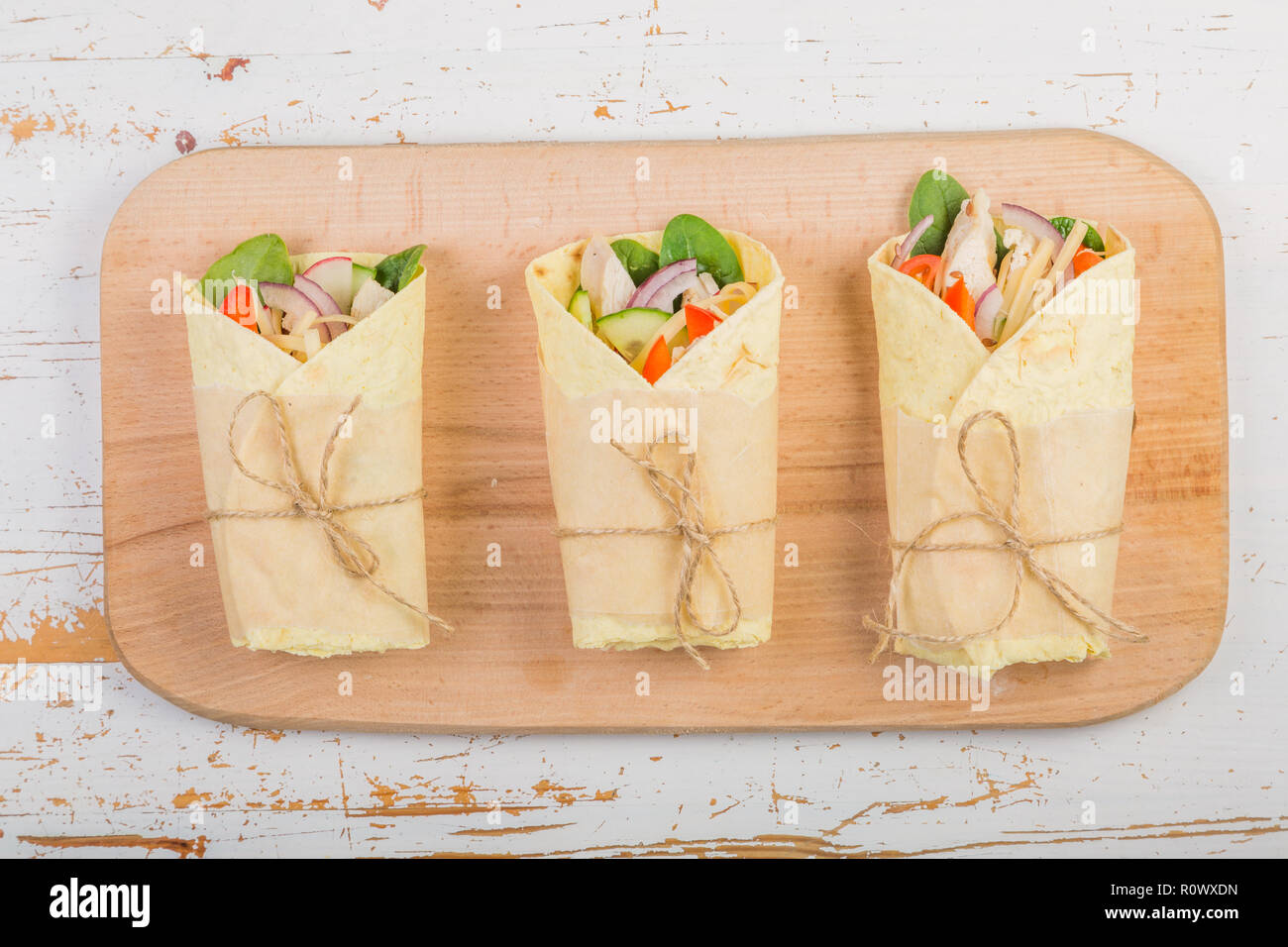 Chicken wrap top view hi-res stock photography and images - Alamy