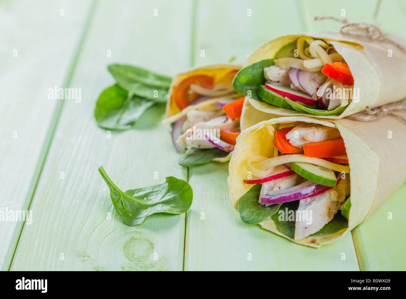 Chicken wrap vegetables hi-res stock photography and images - Alamy