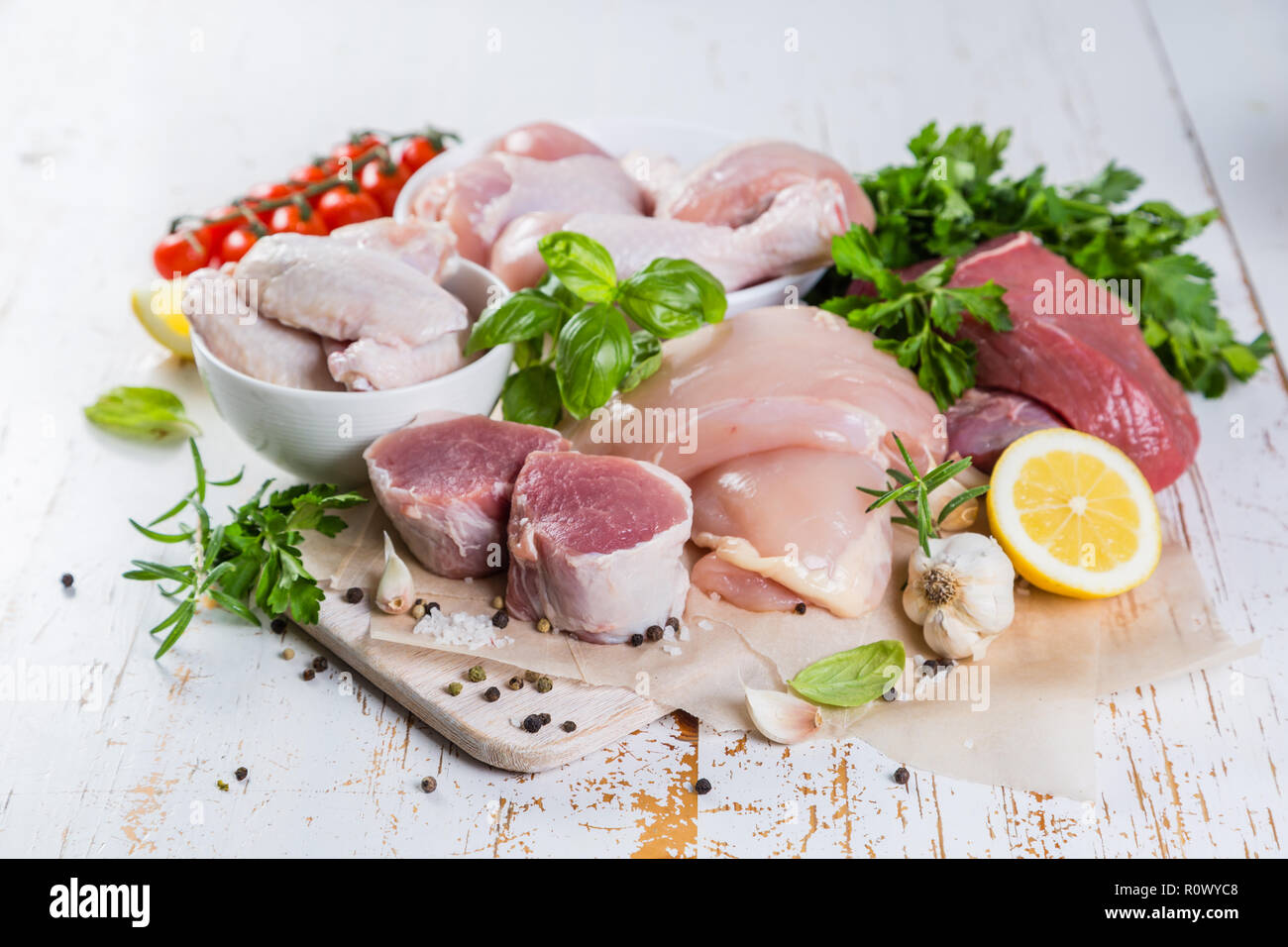 Raw beef meat different hi-res stock photography and images - Alamy