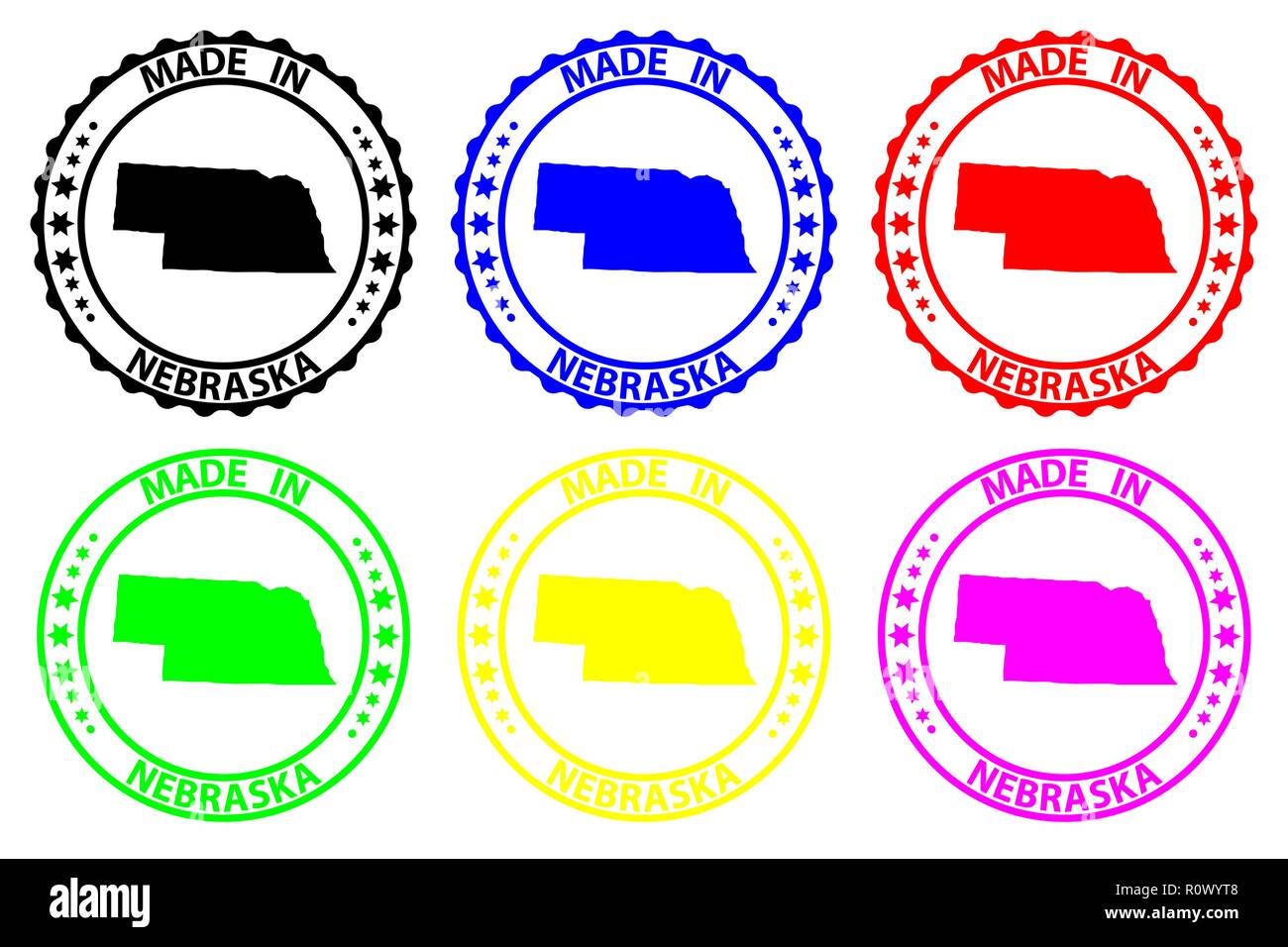 Vintage nebraska map Stock Vector Images - Alamy