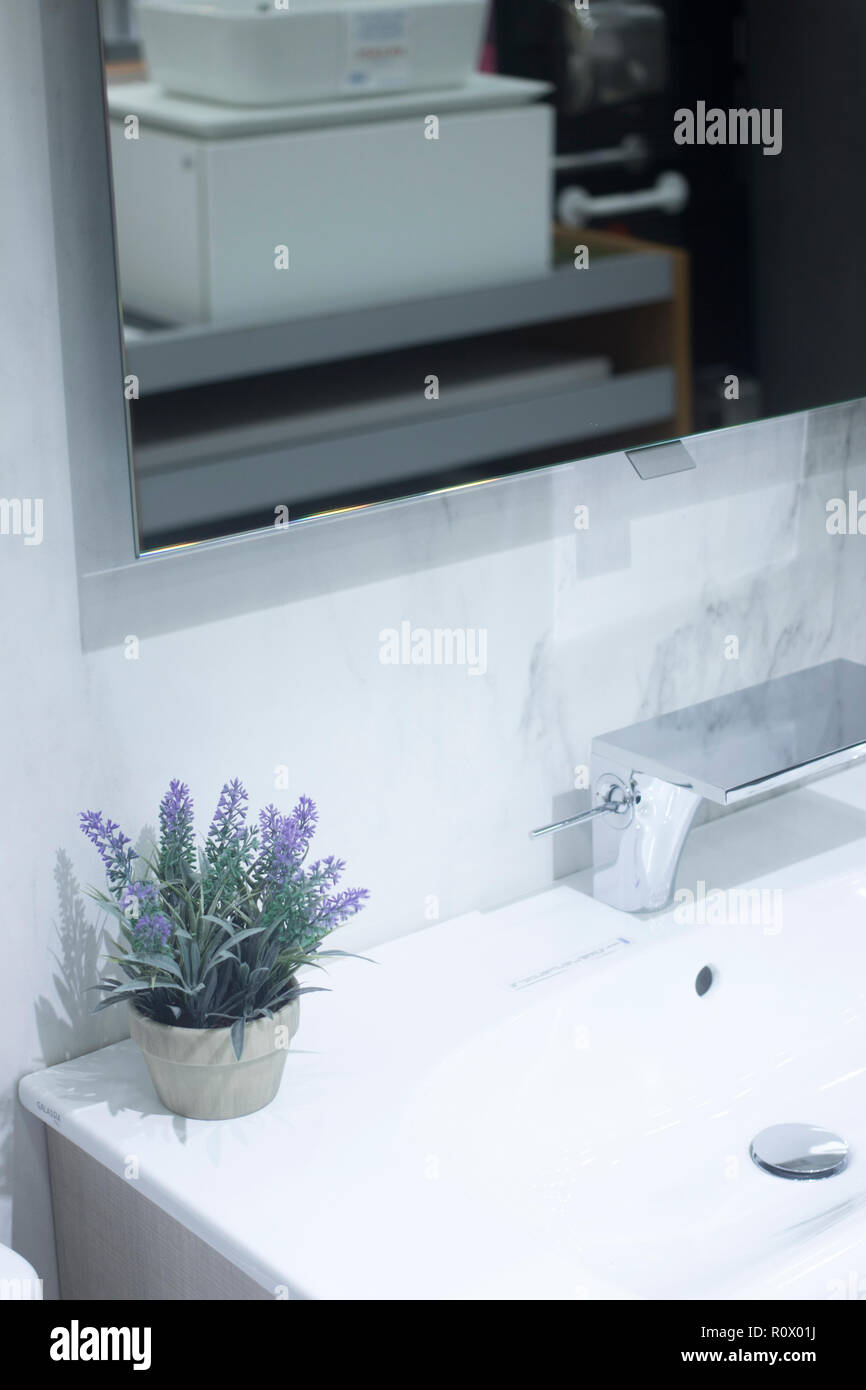 Bathroom tap sink showroom display of new design option for home ...